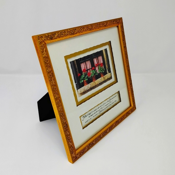 Accents | Christian Marriage Art In Beautiful Gold Tone Floral Frame ...